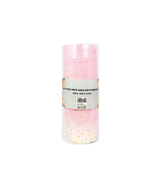 Light Pink With Gold Dots Baking Cups 24pc – LookSharpStore