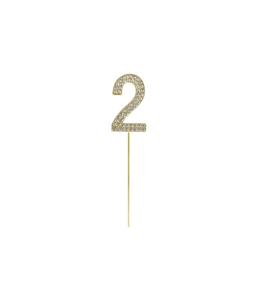 Gold Diamond Cake Topper Number 2 – LookSharpStore