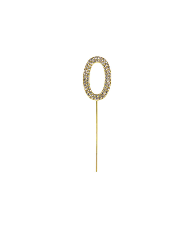 Gold Diamond Cake Topper Number 0 – LookSharpStore