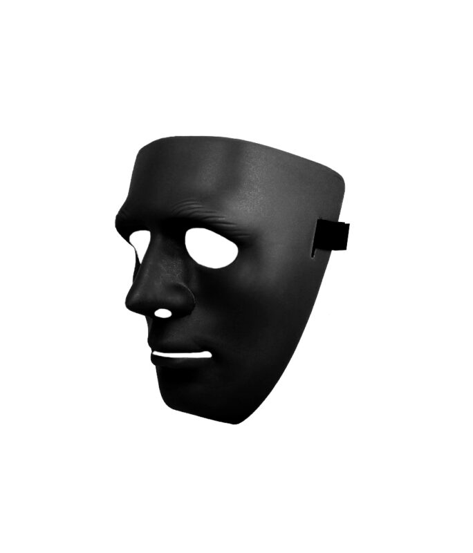 Black Full Face Plastic Mask – LookSharpStore