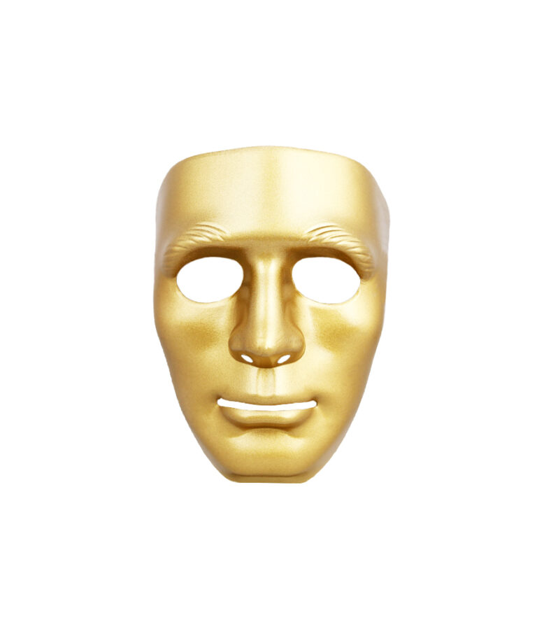 Gold Full Face Plastic Mask – LookSharpStore