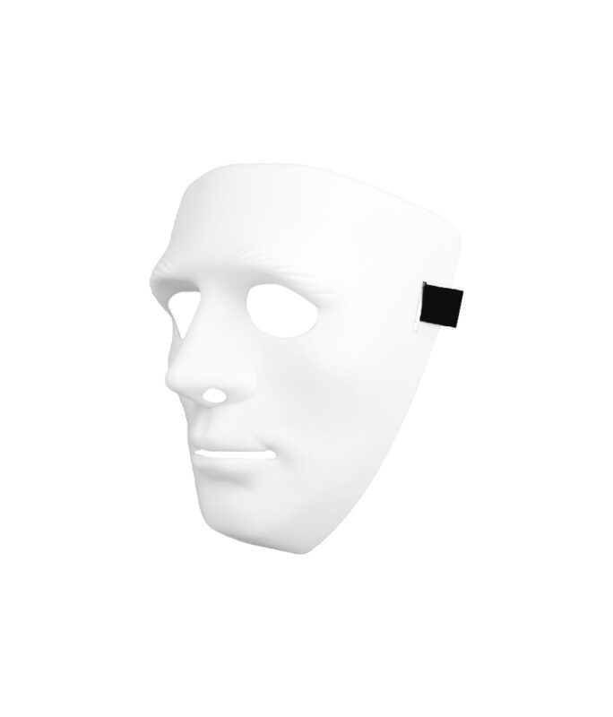 White Full Face Plastic Mask – LookSharpStore