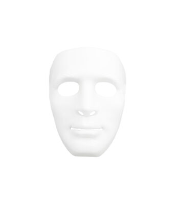 White Full Face Plastic Mask – LookSharpStore