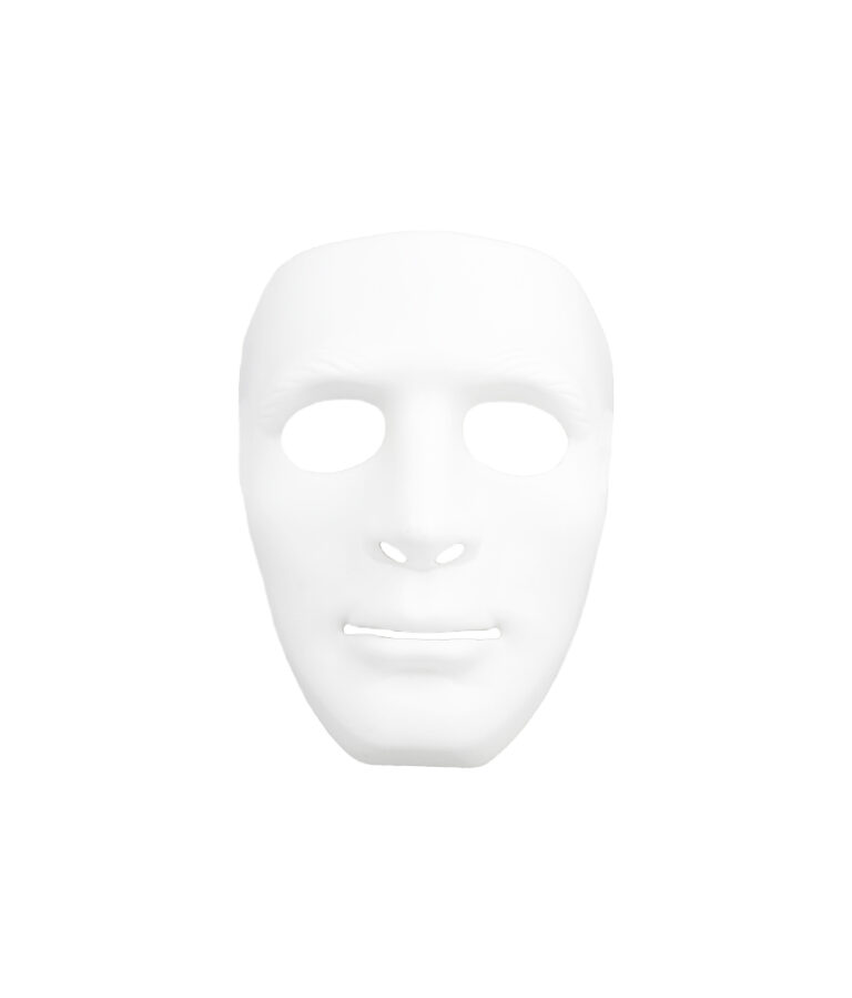 White Full Face Plastic Mask – LookSharpStore