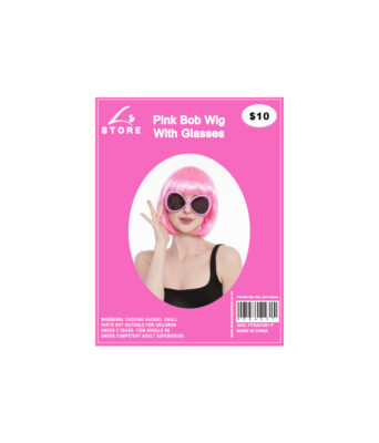 Pink Bob Wig With Glasses Set – LookSharpStore