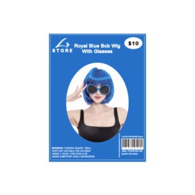 Royal Blue Bob Wig With Glasses Set – LookSharpStore