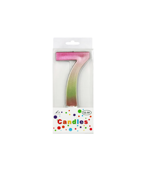 Giant Iridescent Number Candle 7 – LookSharpStore