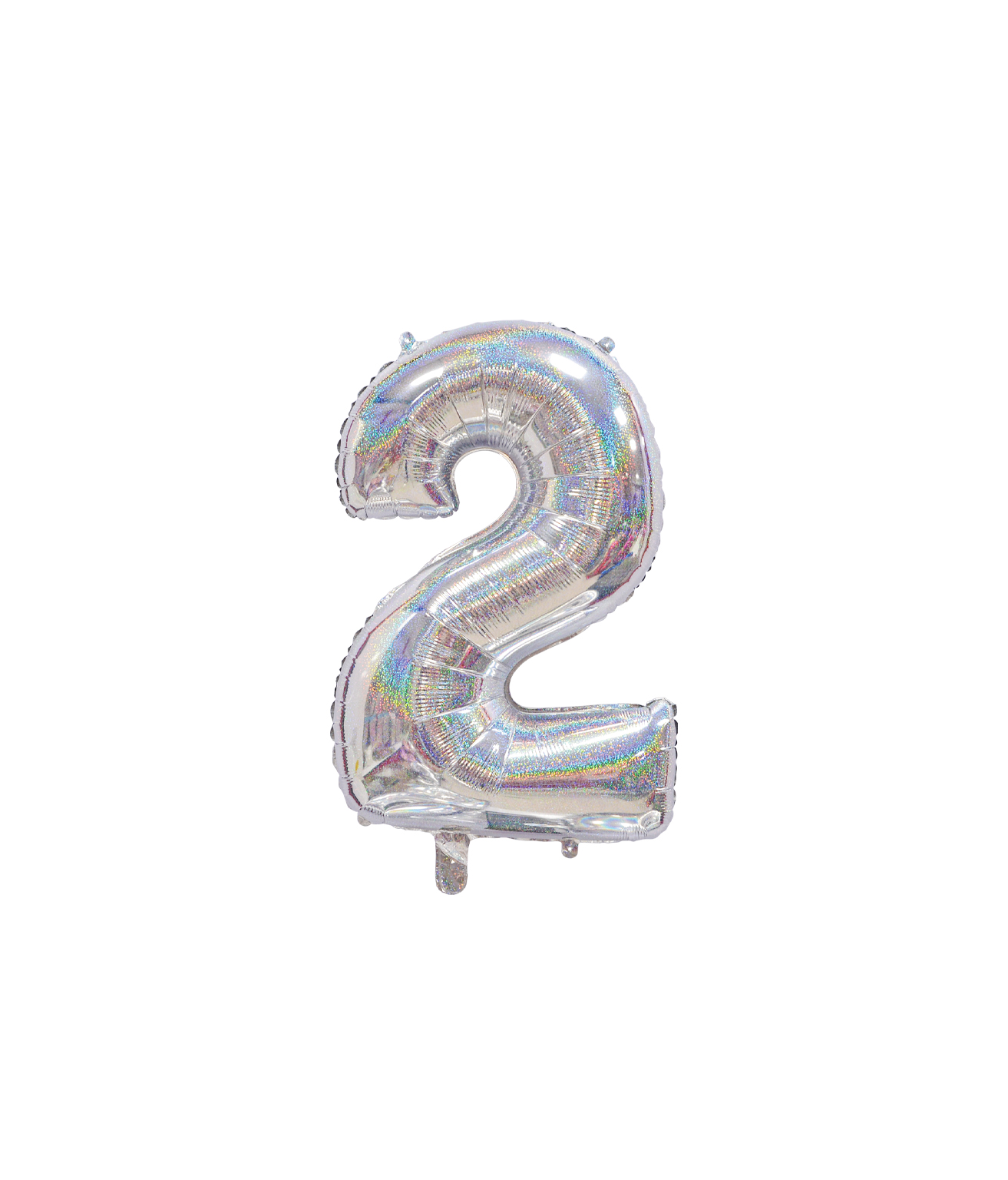 Silver Holographic Foil Number Balloon 2 | LookSharpStore