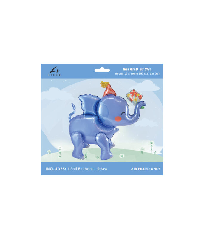3D Elephant Foil Balloon 60x59x27cm – LookSharpStore
