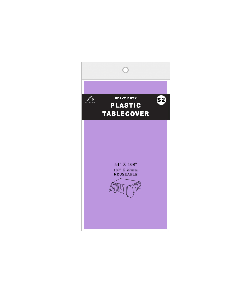 Light Purple Plastic Tablecover 137x274cm | LookSharpStore