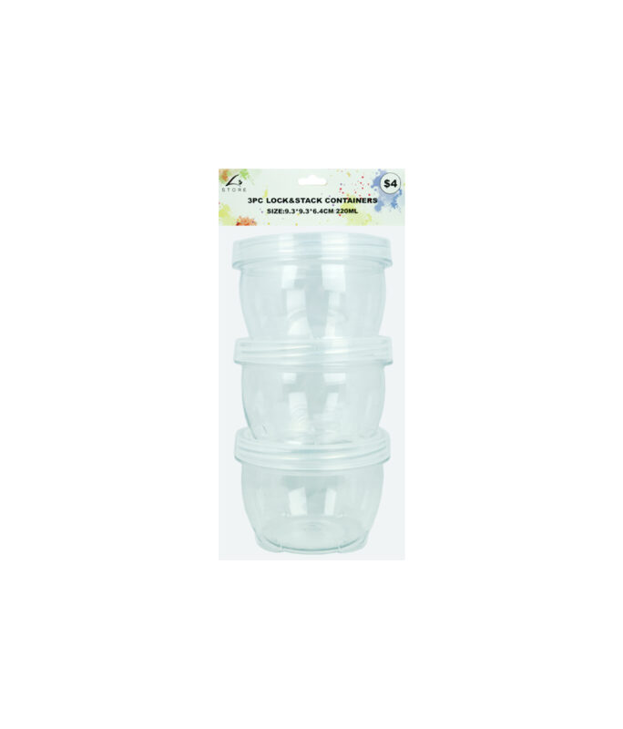 Lock & Stack Container 6.4cm 3pk – LookSharpStore