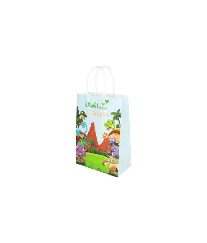 Dinosaur Printed Small Paper Bags 21cm 4pk – LookSharpStore