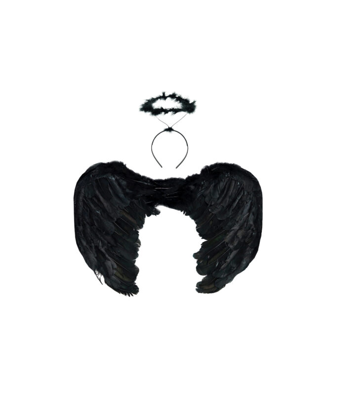 Black Angel Wings & Headband 55cm – LookSharpStore