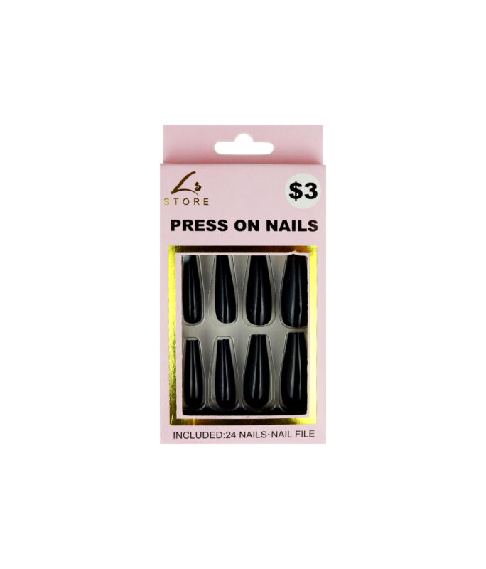 Black Press On Nails 24pc – LookSharpStore