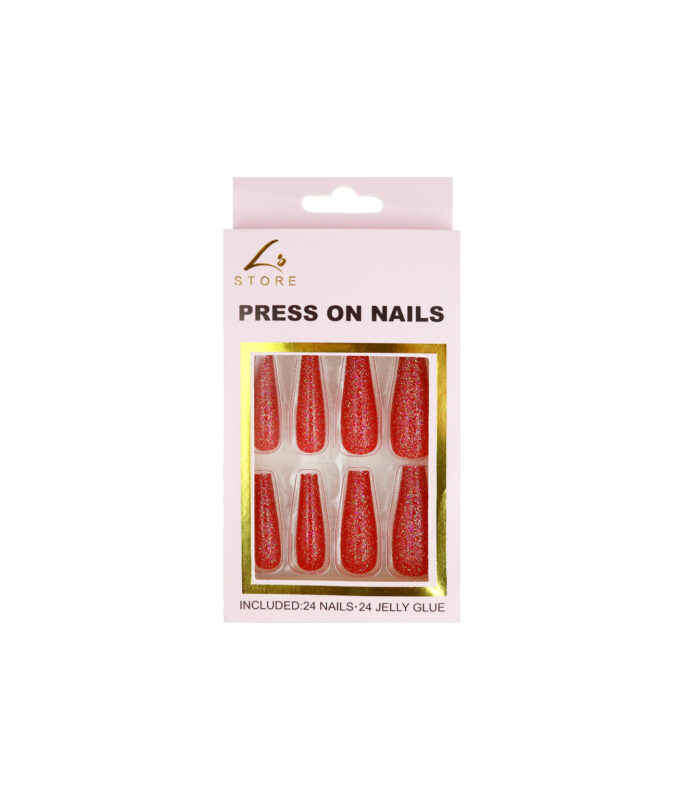 Red Glitter Press On Nails 24pc – LookSharpStore