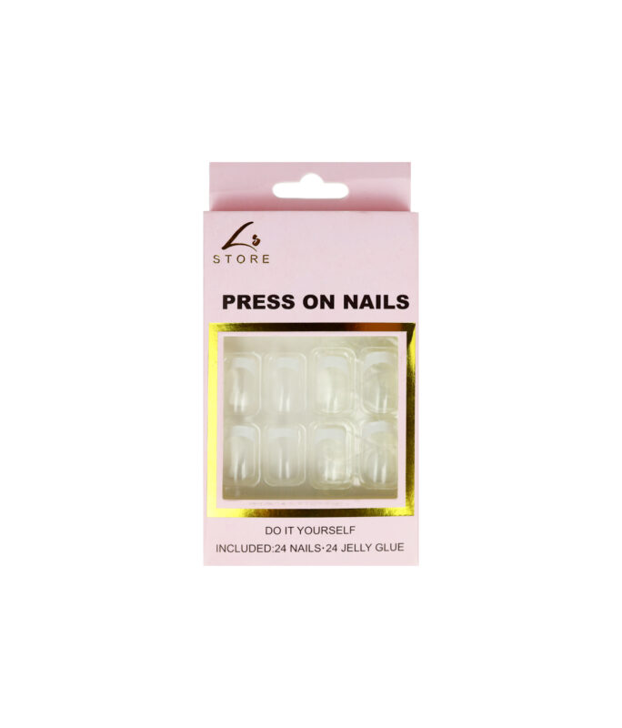 Clear French Tip Press On Nails 24pc – LookSharpStore
