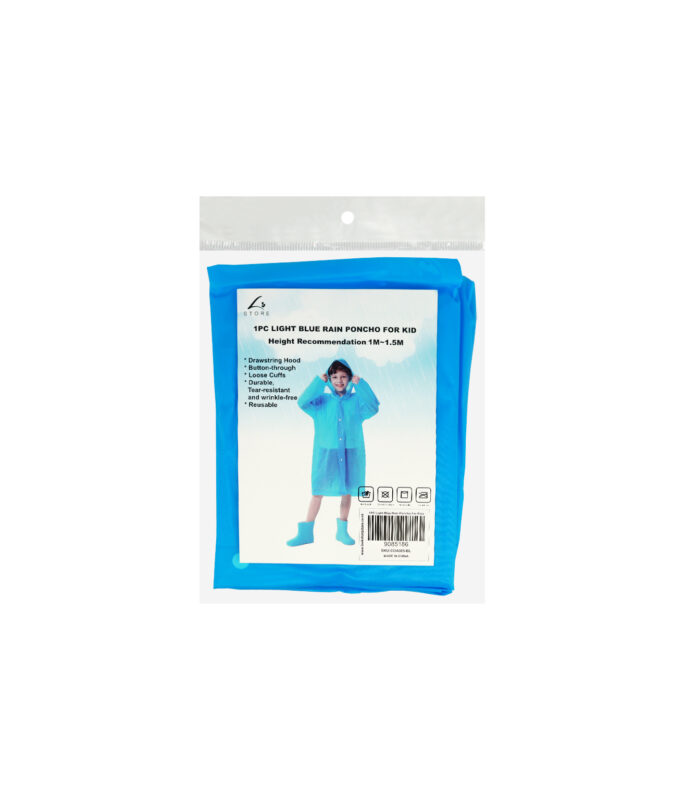 Light Blue Kids Rain Poncho 100g – LookSharpStore