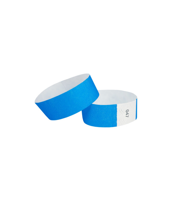 Neon Blue Tyvek Wristbands With Coding 50pc – LookSharpStore