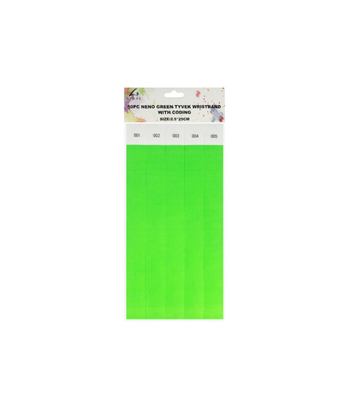 Neon Green Tyvek Wristbands With Coding 50pc – LookSharpStore