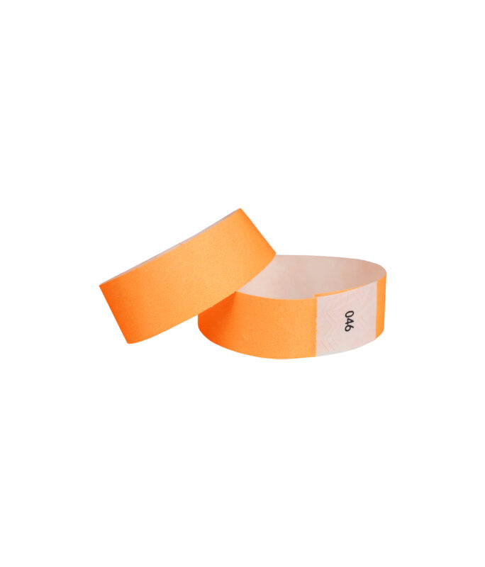 Neon Orange Tyvek Wristbands With Coding 50pc – LookSharpStore