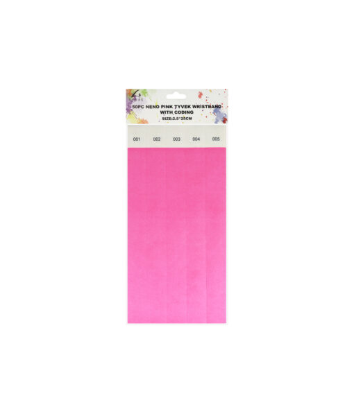 Neon Pink Tyvek Wristbands With Coding 50pc – LookSharpStore