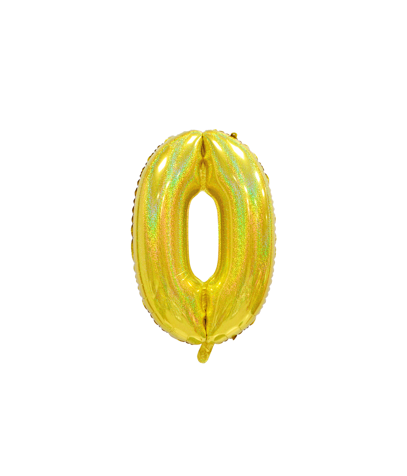Gold Holographic Foil Number Balloon 0 | LookSharpStore