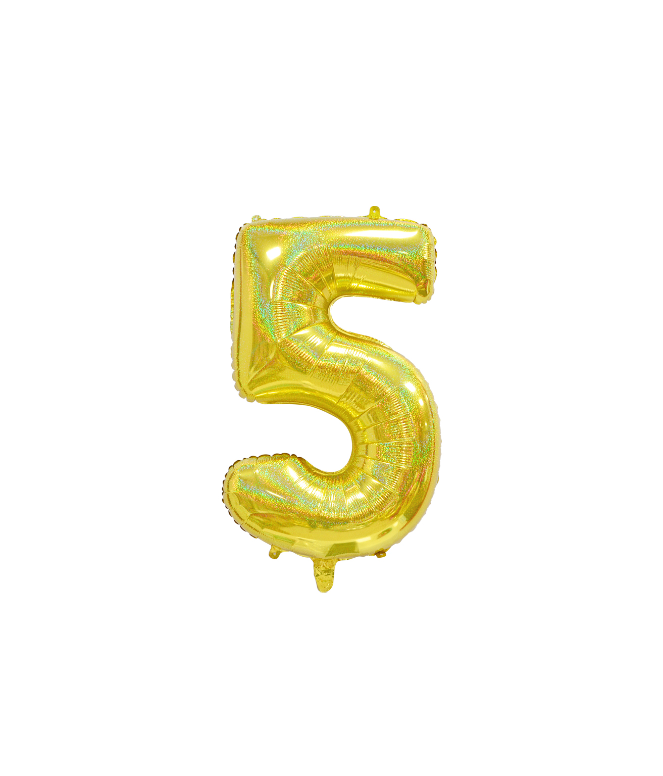 Gold Holographic Foil Number Balloon 5 | LookSharpStore