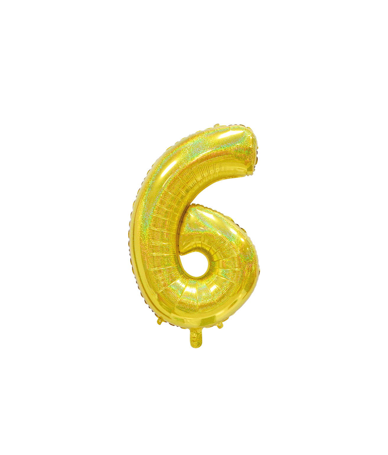 Gold Holographic Foil Number Balloon 6 | LookSharpStore
