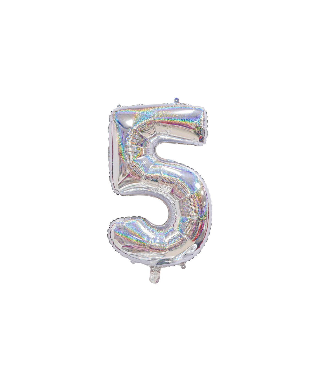 Silver Holographic Foil Number Balloon 5 | LookSharpStore