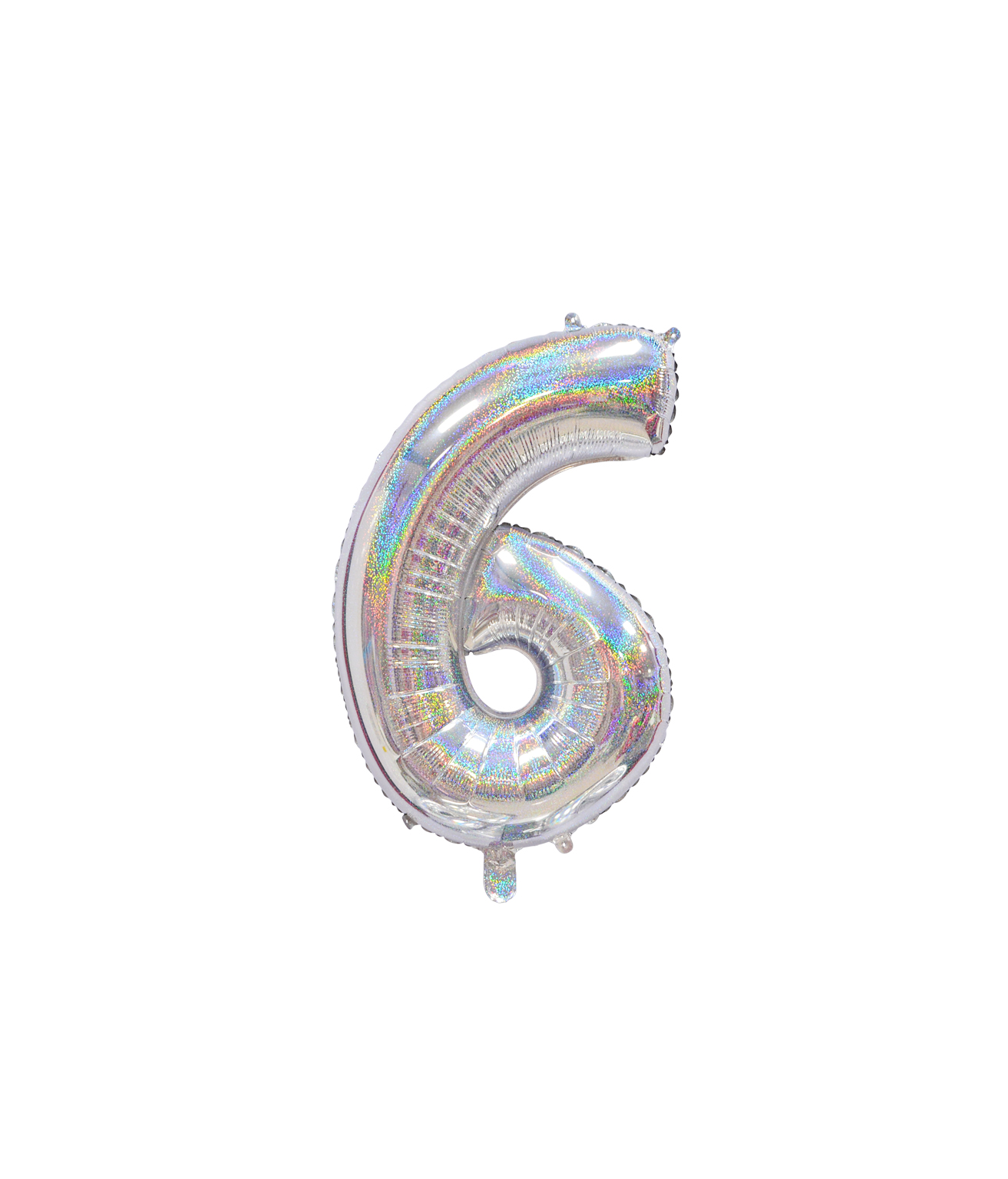 Silver Holographic Foil Number Balloon 6 | LookSharpStore