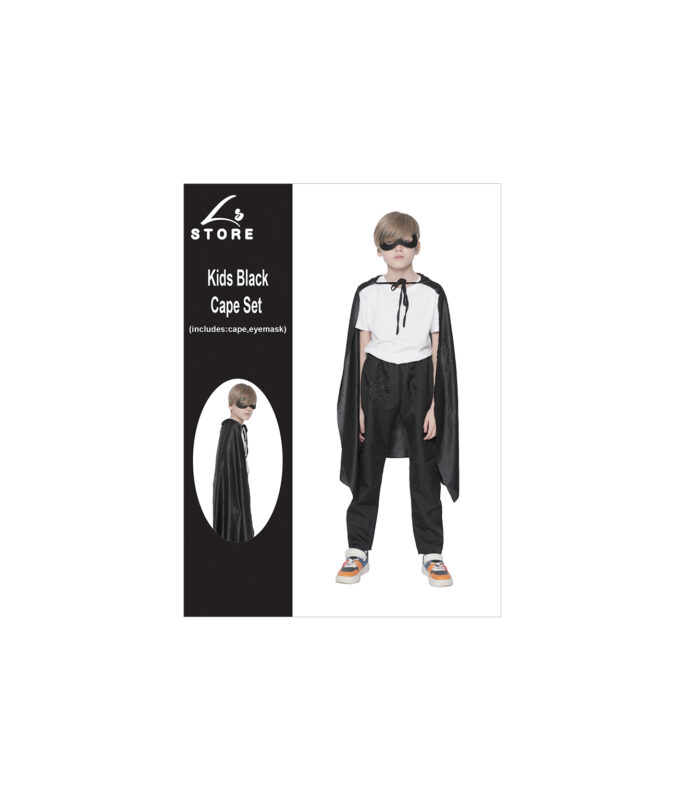 Black Kids Cape & Mask Set – LookSharpStore