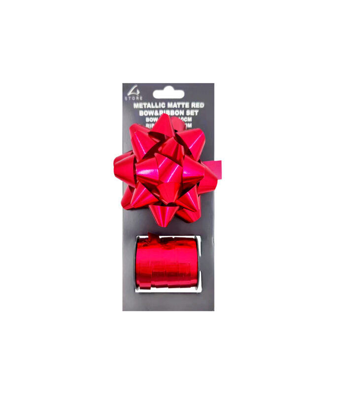 Red Matte Gift Bow & Ribbon Set – LookSharpStore