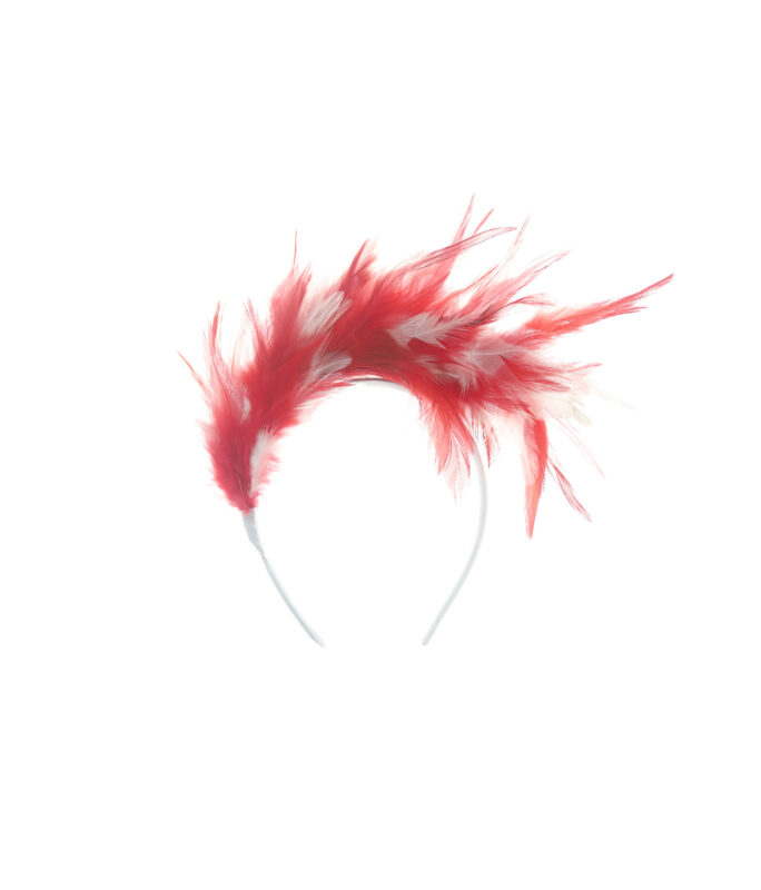 Red & White Feather Headband – LookSharpStore