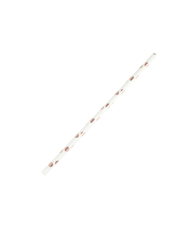 White With Rose Gold Dots Paper Straws 40pk – LookSharpStore