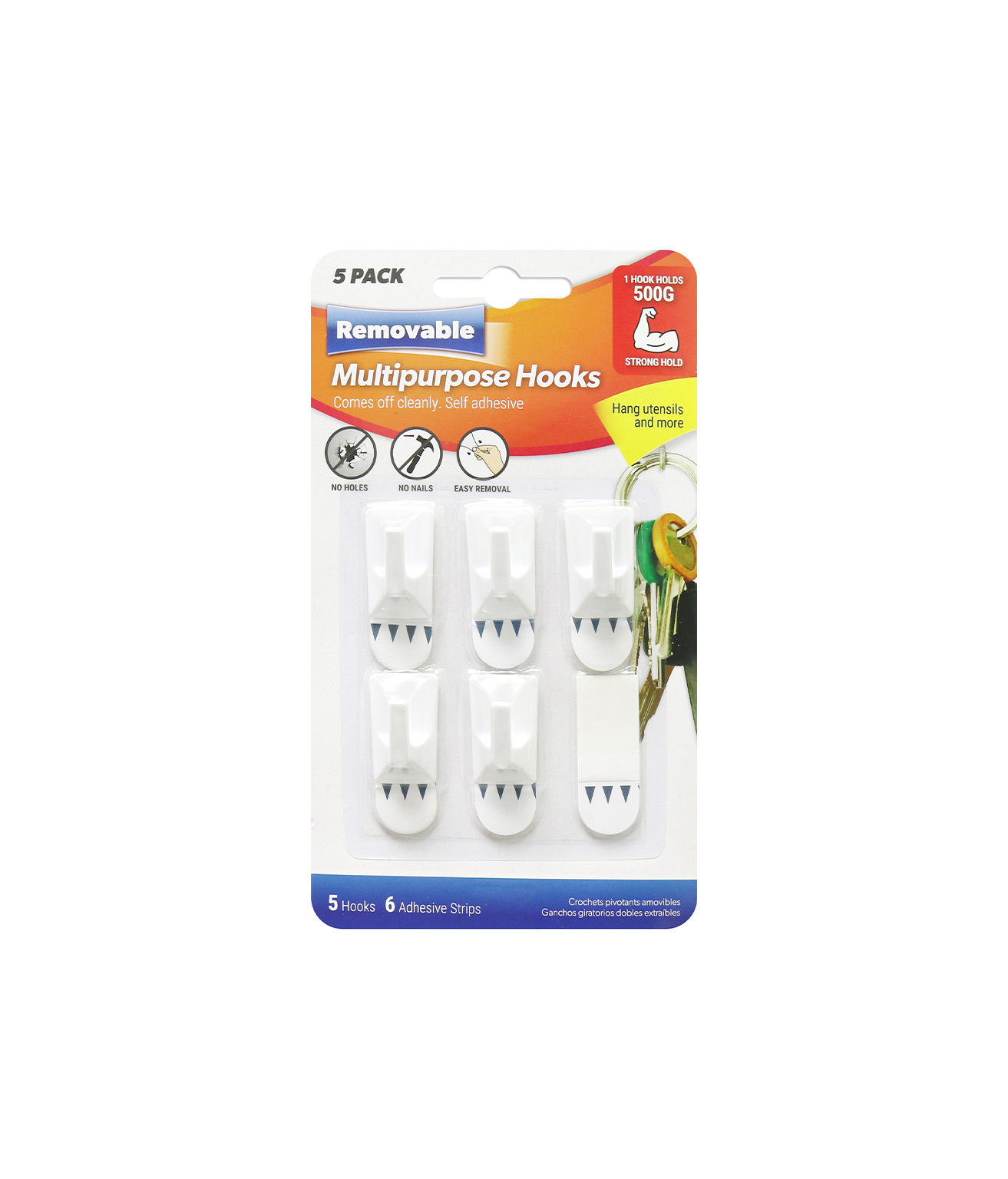 Stick On Removable Hooks 5pk | LookSharpStore