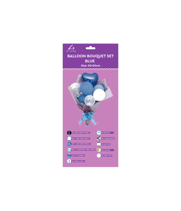 Blue Balloon Bouquet Set 30x50cm – LookSharpStore