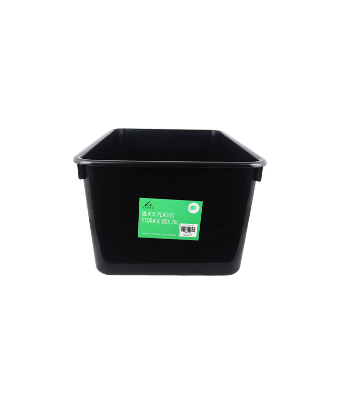 Black Plastic Storage Box 20L – LookSharpStore