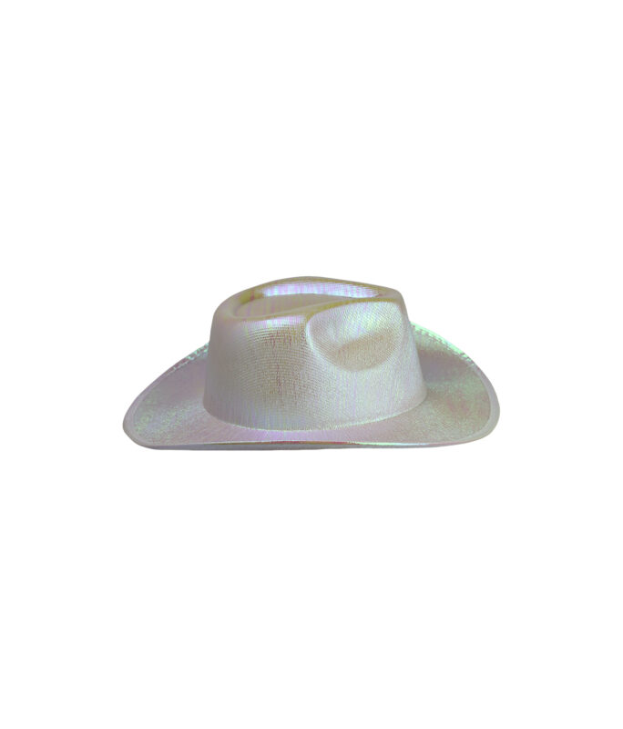 White Metallic Cowboy Hat – LookSharpStore