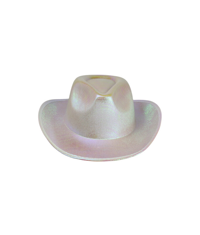 White Metallic Cowboy Hat – LookSharpStore