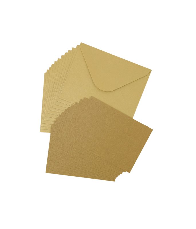 Kraft Brown Small Pearlised Cards & Envelopes Set 12pc – LookSharpStore