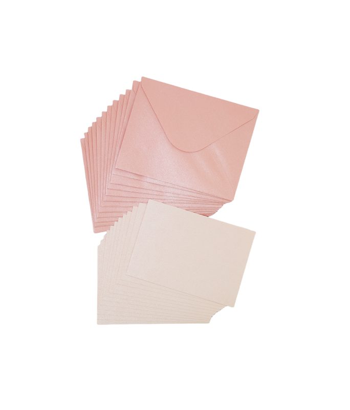Light Pink Small Pearlised Cards & Envelopes Set 12pc – LookSharpStore