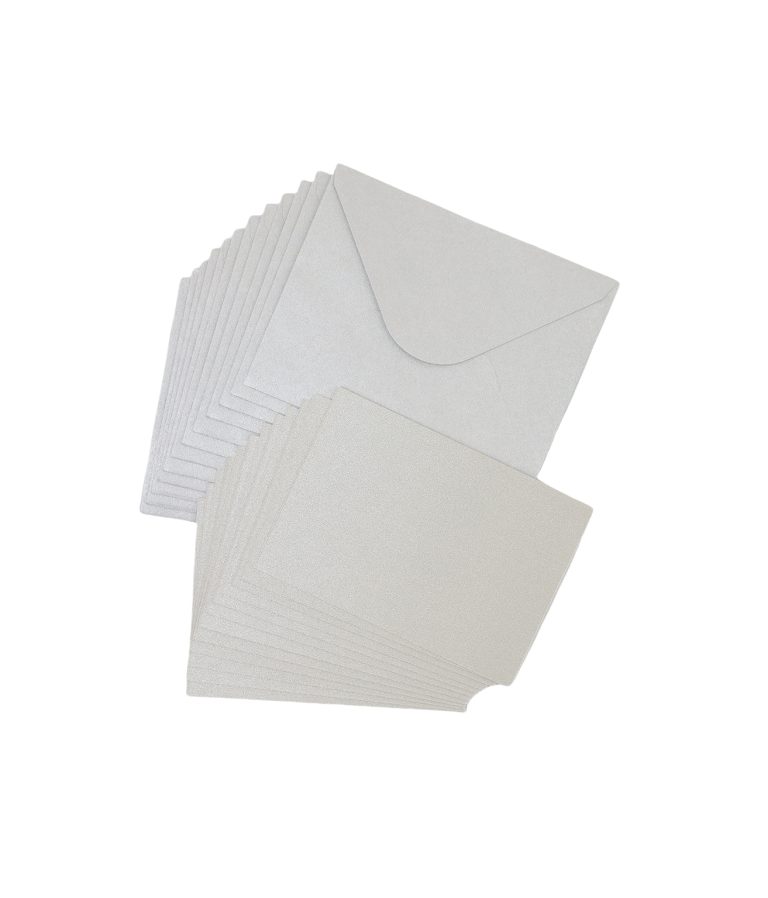 Silver Small Pearlised Cards & Envelopes Set 12pc – LookSharpStore
