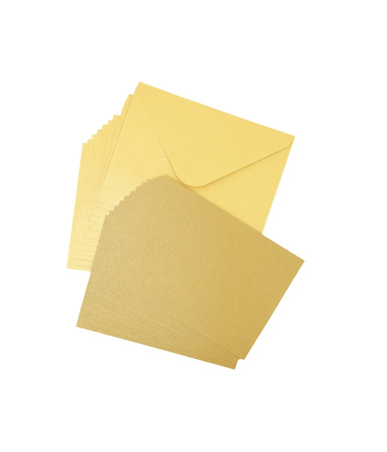 Gold Pearlised Cards & Envelopes Set 12pc – LookSharpStore