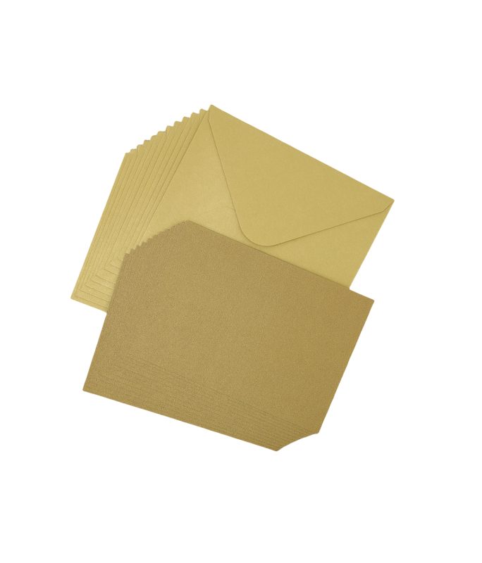 Kraft Brown Pearlised Cards & Envelopes Set 12pc – LookSharpStore