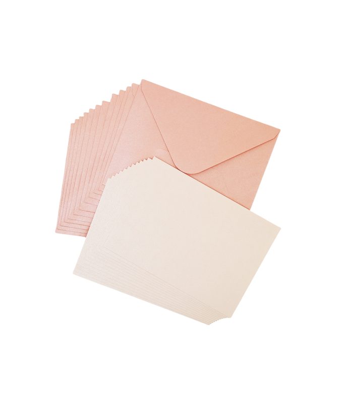 Light Pink Pearlised Cards & Envelopes Set 12pc – LookSharpStore