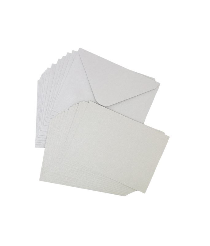 Silver Pearlised Cards & Envelopes Set 12pc – LookSharpStore