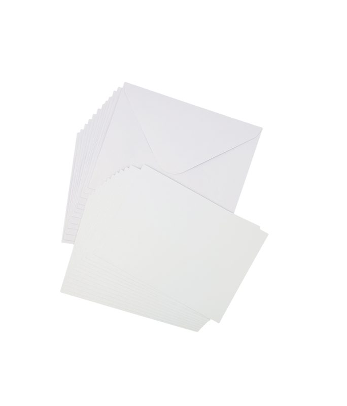 White Pearlised Cards & Envelopes Set 12pc – LookSharpStore