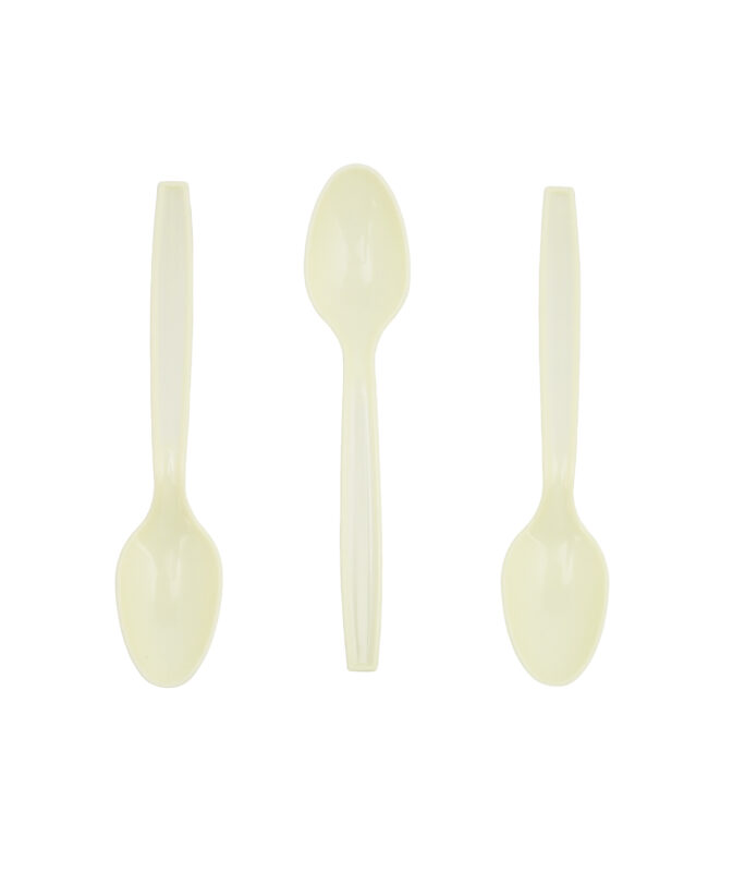Cream PP Reusable Spoons 50pc 15cm – LookSharpStore