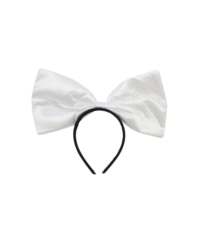 Satin White Bow Headband 30cm – LookSharpStore