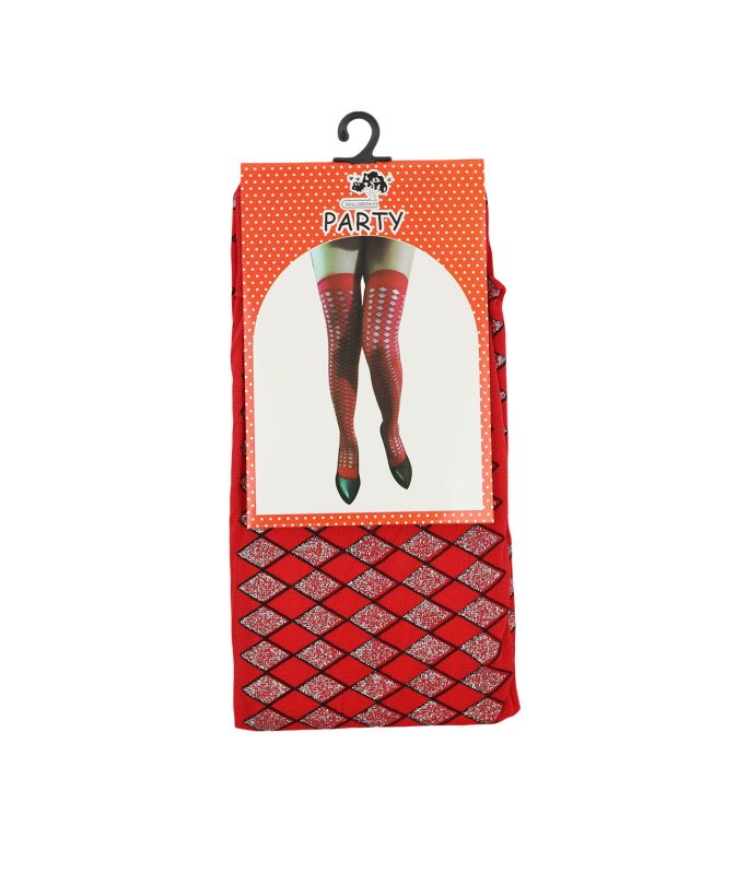 Red Party Stockings Diamond Patterns – LookSharpStore